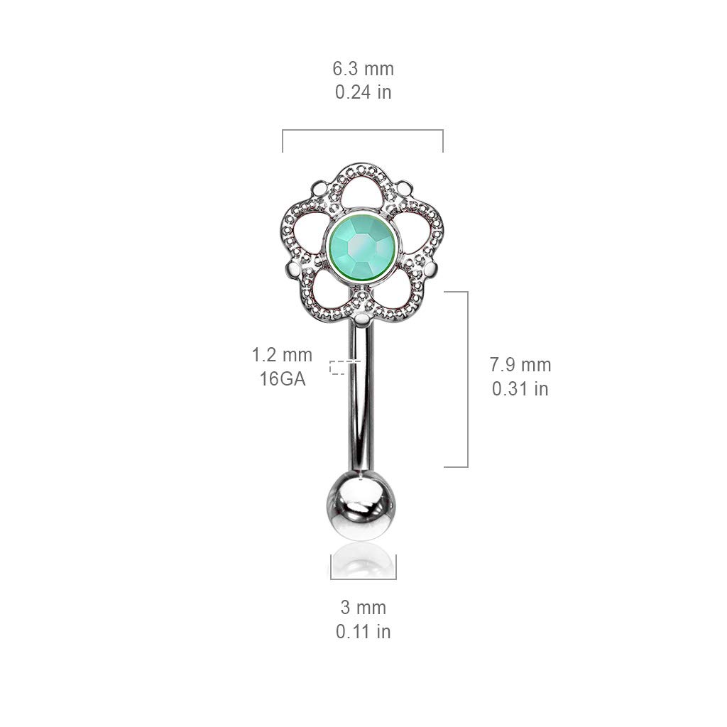 Amelia Fashion 16 Gauge Turquoise Center Flower Filigree, No Color, Size No Size