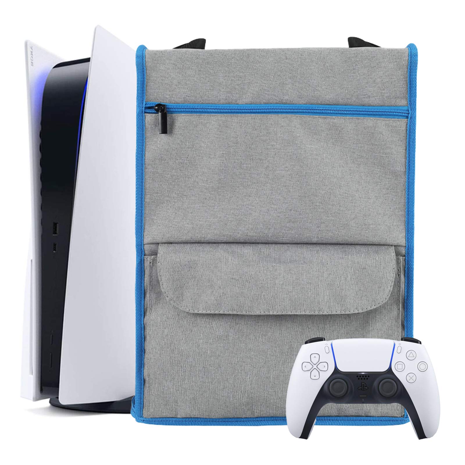 dtylean Black Dust Cover for PS5 Console, Anti Scratch Waterproof Sleeve for Playstation 5 Console Digital Edition & Regular Edition (Vertical)