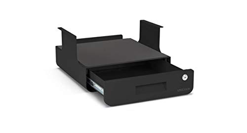UPLIFT Desk Locking Under Desk Drawer with Shelf (Black)