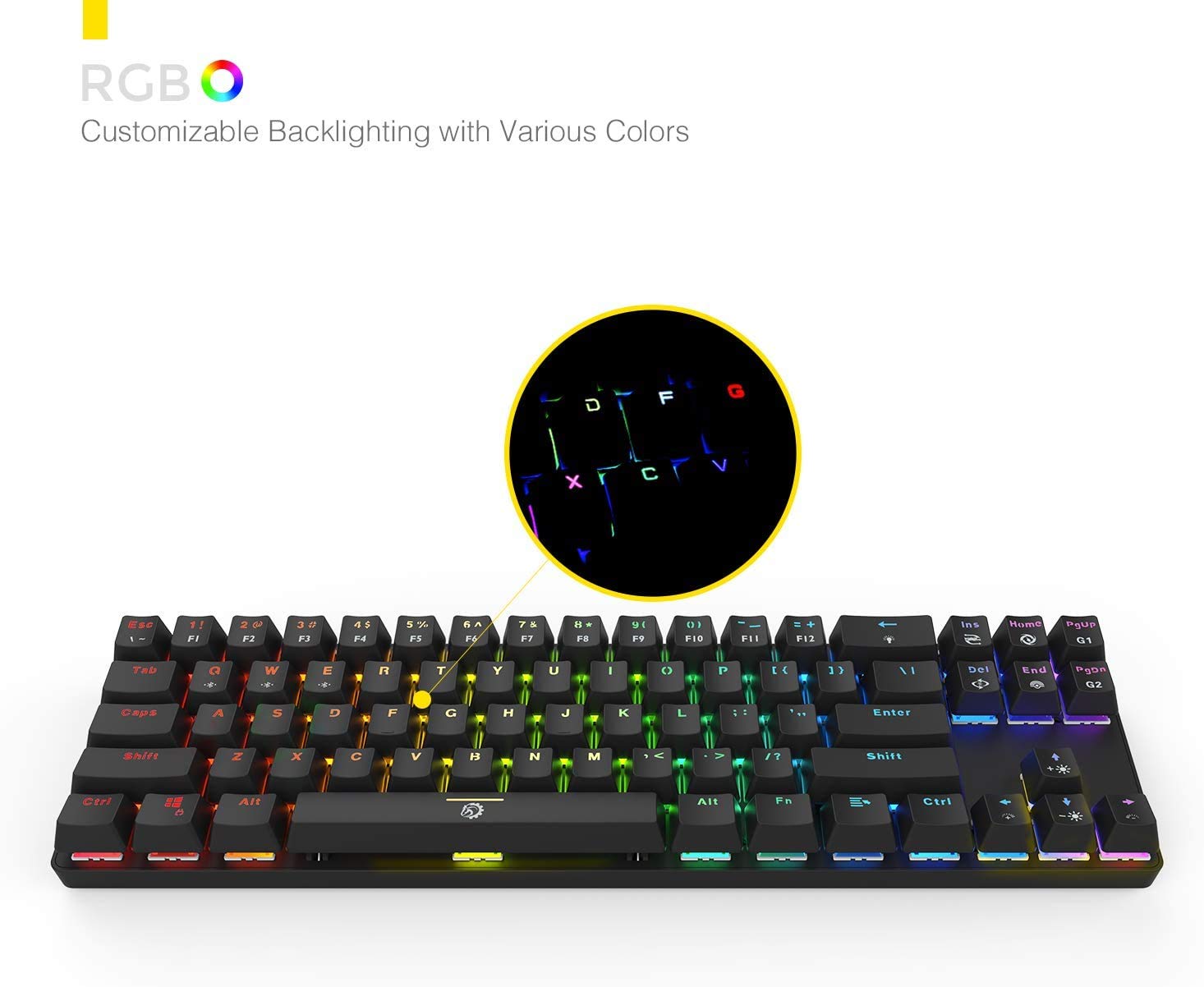 DREVO Calibur 60% Mechanical Gaming Keyboard RGB Backlit Wireless Bluetooth 4.0 and USB Wired 71 Key Compact TKL Red Switch