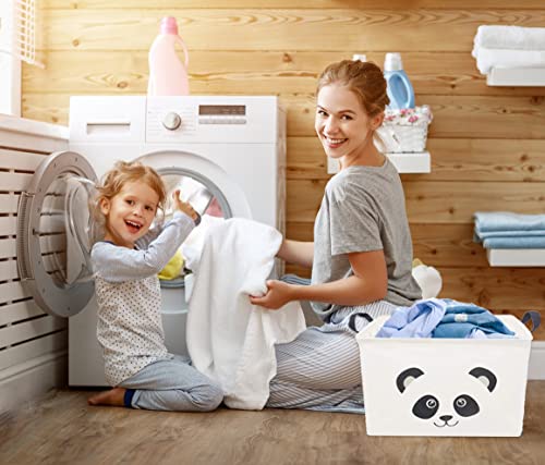 TIBAOLOVER Rectangular Kids Storage Basket Gift Basket Baby Storage Basket Cute Kids Toy Storage Bin Organizer Shelf Book Basket Room Decor(PANDA)