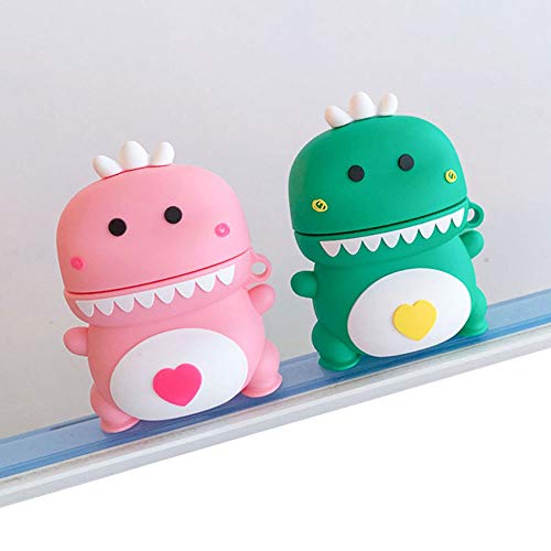 UR Sunshine AirPods Case, Super Cute Funny Baby Dinosaur Shape Soft Silicone Case Cover Protective Skin for Apple AirPods1&2-Green