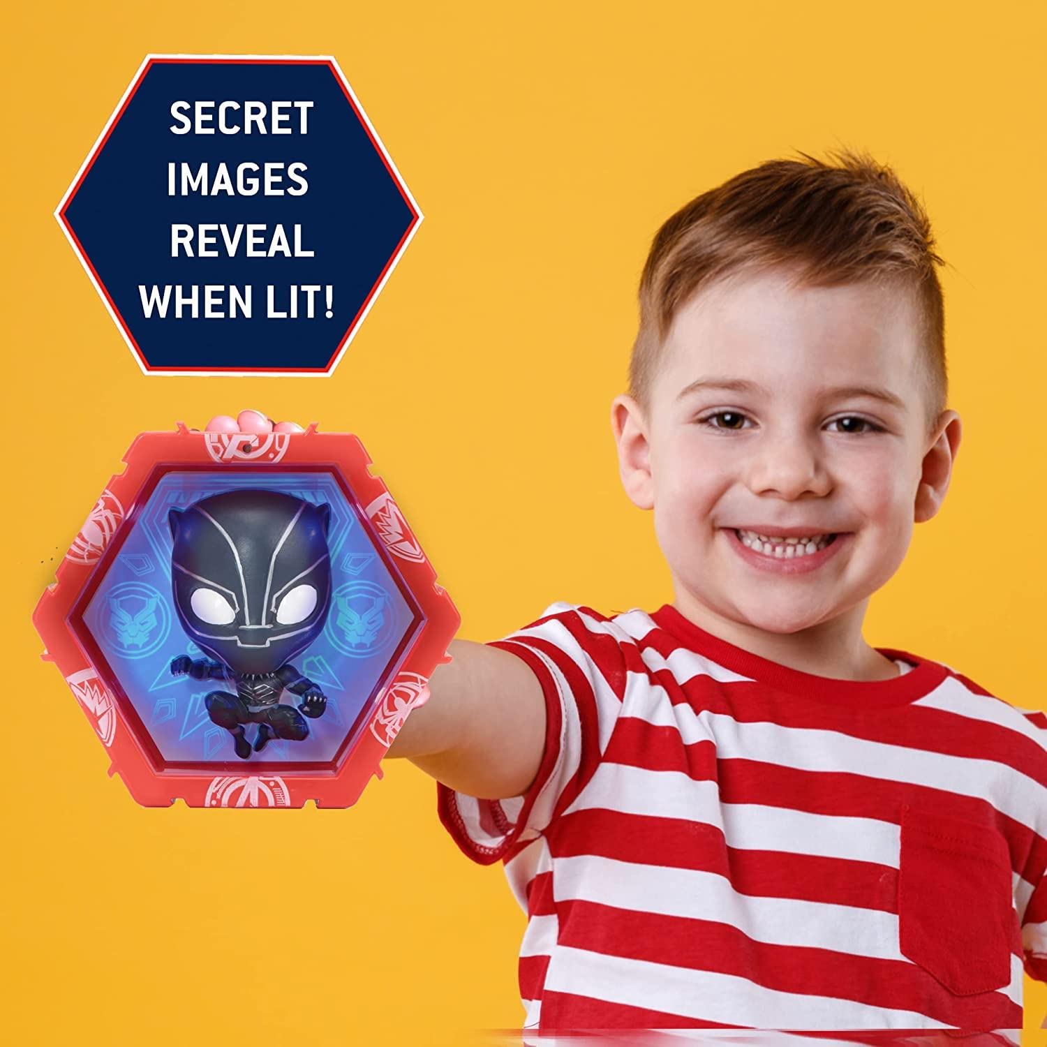 WOW! PODS Avengers Collection - Wakanda Forever Black Panther | Superhero Light-Up Bobble-Head Figure | Official Marvel Collectable Toys & Gifts,4 inches