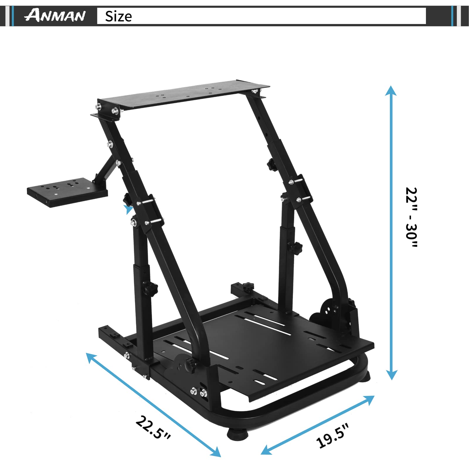 Anman G25 Racing Simulator Cockpit Stand Fit for Logitech PRO G27 G29 G920,Fanatec,Thrustmaster T500RS T300RS Adjustable Foldable Height Gaming Steering Wheel Shifter Mount NO Steering wheel and pedal