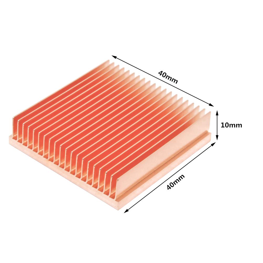 DIY Pure Copper Skiving Fin Heatsink 40x40x10mm / 1.57x1.57x0.39 inches for Electronic Chip IC Cooling