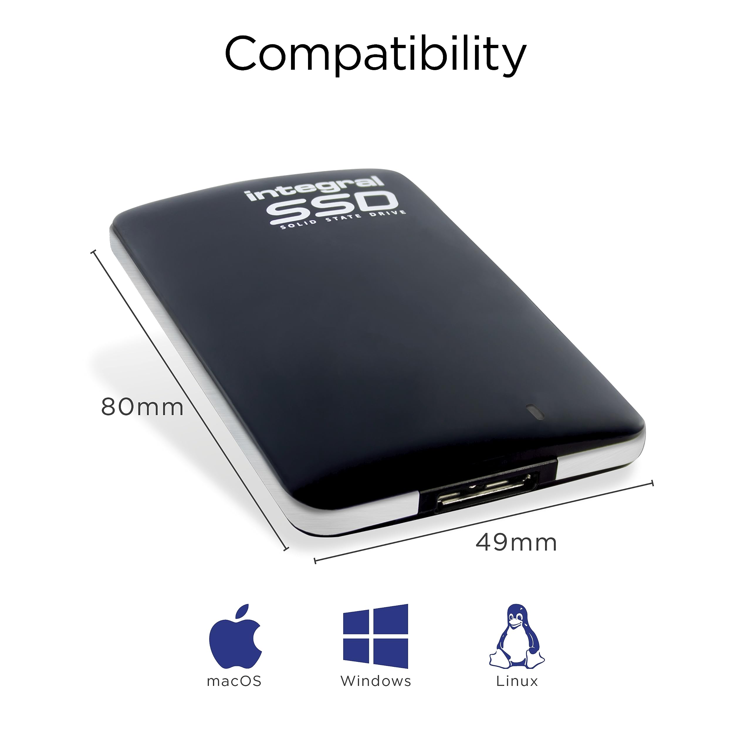 Integral 480GB Portable SSD Drive USB 3.0 External SSD Black