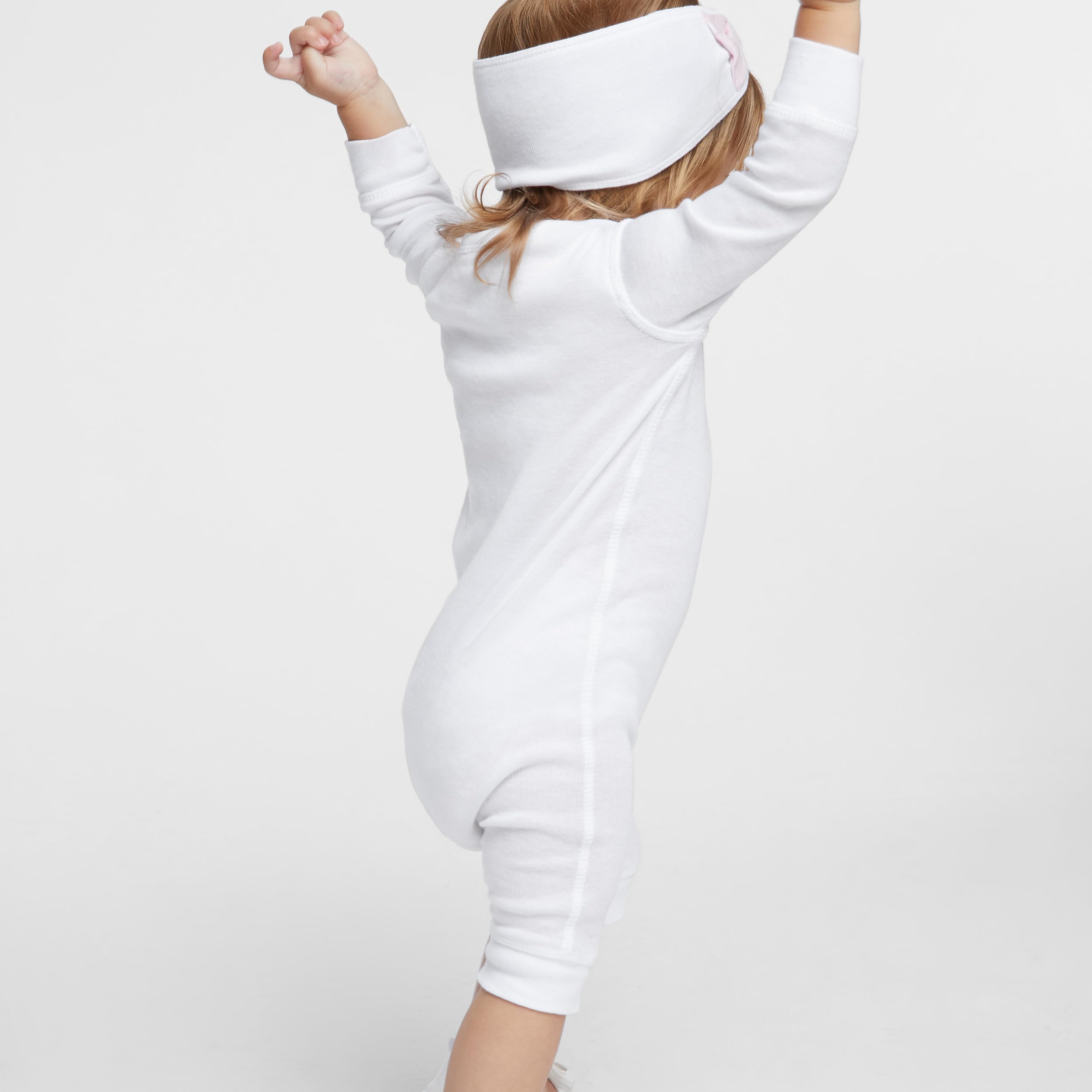 RABBIT SKINS Baby Long Sleeve Long Leg Bodysuit Boy & Girl | Newborn 0-3 to 24 Months, White, Newborn