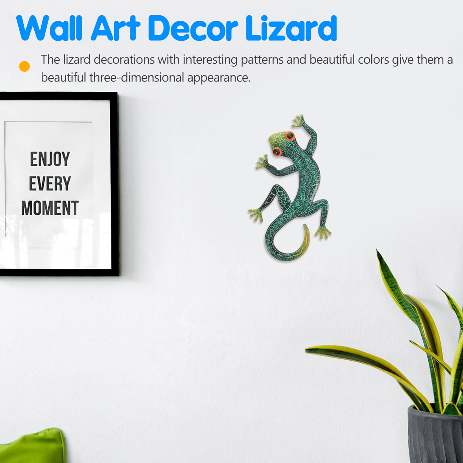 YARNOW Gecko Wall Decoration Garden Lizard Wall Art Metal Outdoor Wall Decor Gecko Sculpture for Home Office Garden Wall Decoration