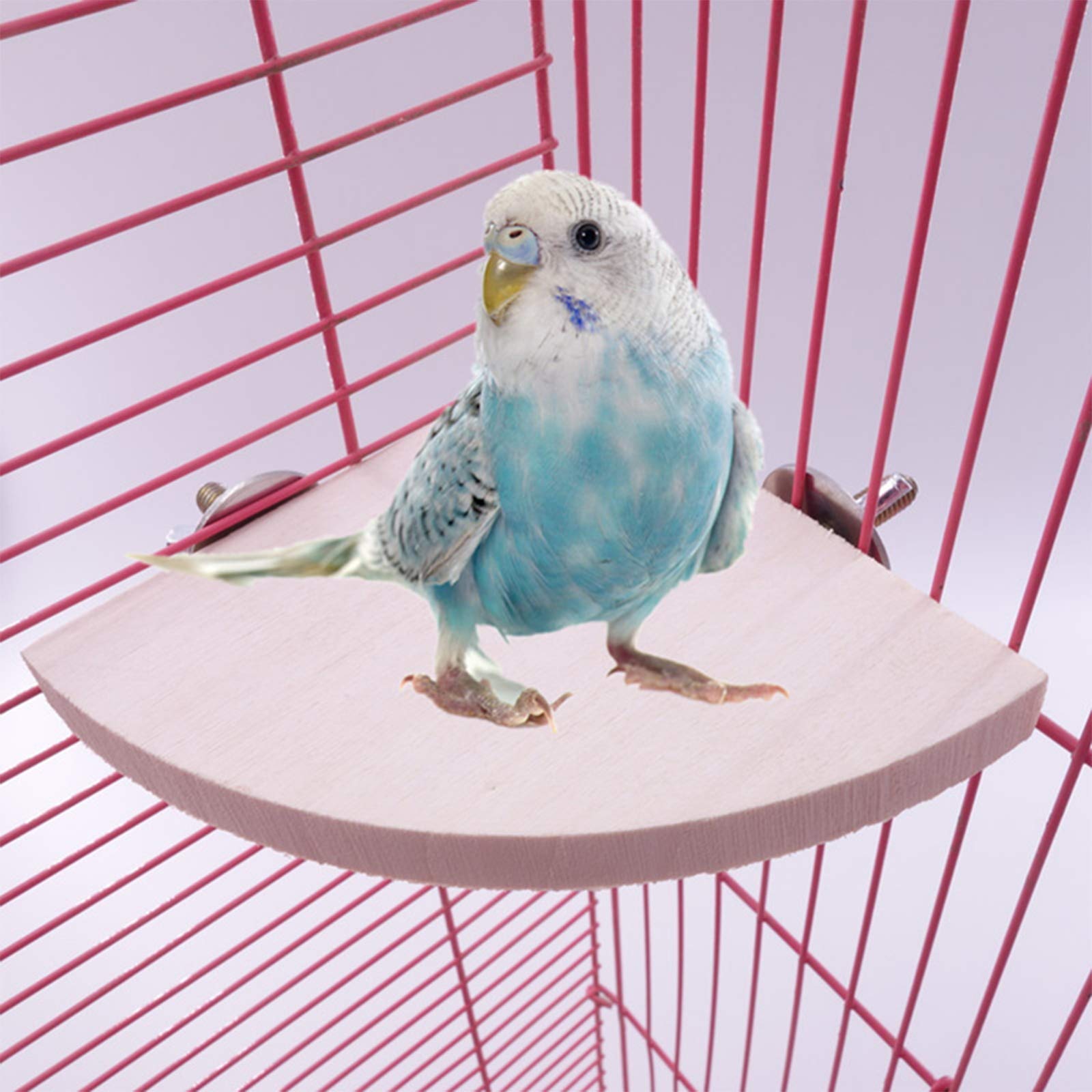 Bird Perch Platform Stand,Wood Perch Bird Platform Parrot Stand Playground Cage Accessories for Small Anminals Rat Hamster Gerbil Rat Mouse Lovebird Finches Conure Budgie Exercise Toy (Semicircle)