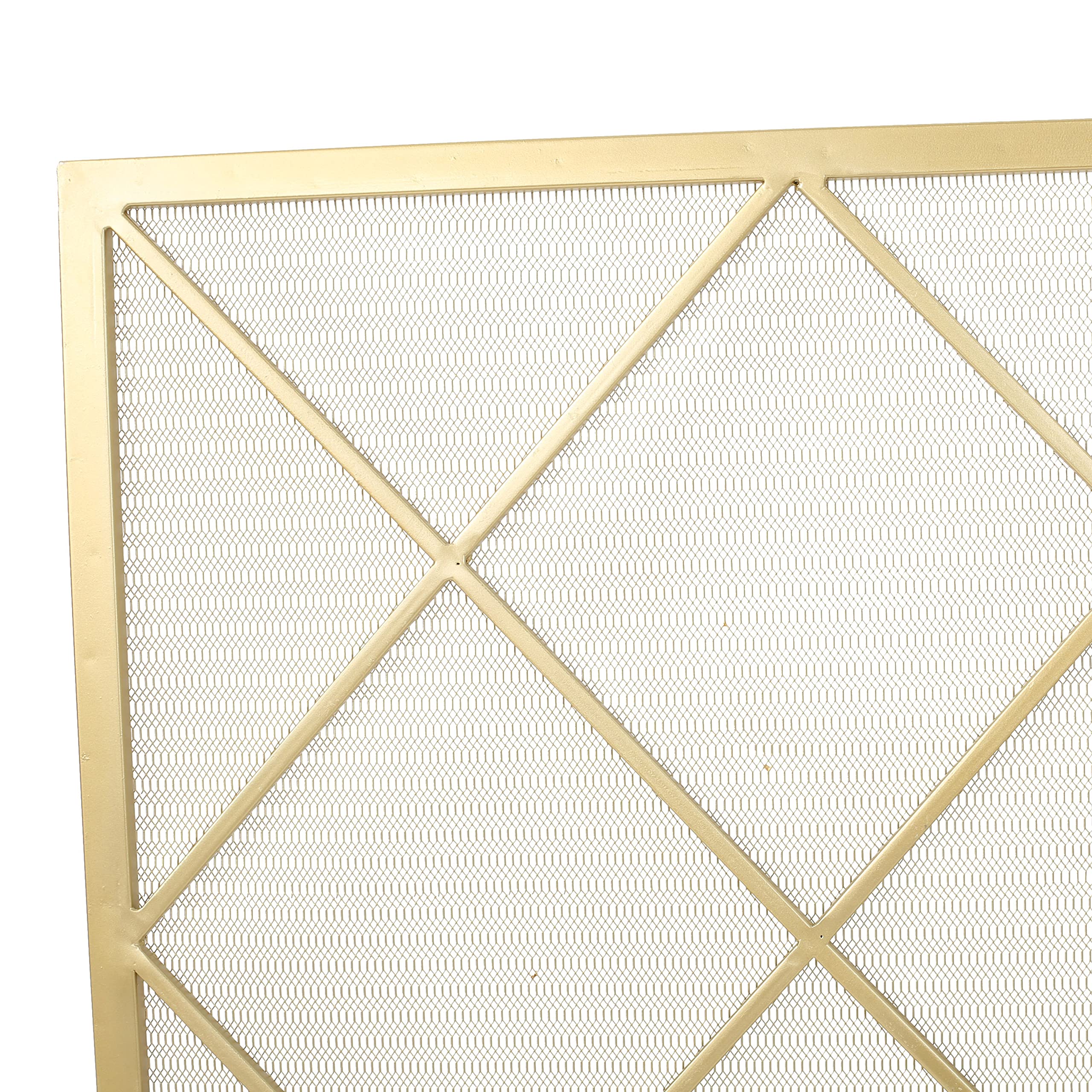 Christopher Knight Home Howell Single Panel Iron Fireplace Screen, Gold