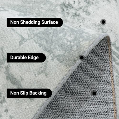 BALAPET 10x14 ft Modern Abstract Area Rug for Living Room Bedroom, Large Machine Washable Floor Carpet with Non-Slip Backing for Indoor Office Dining Room, Boho Home Deco Non-Shedding, Grey