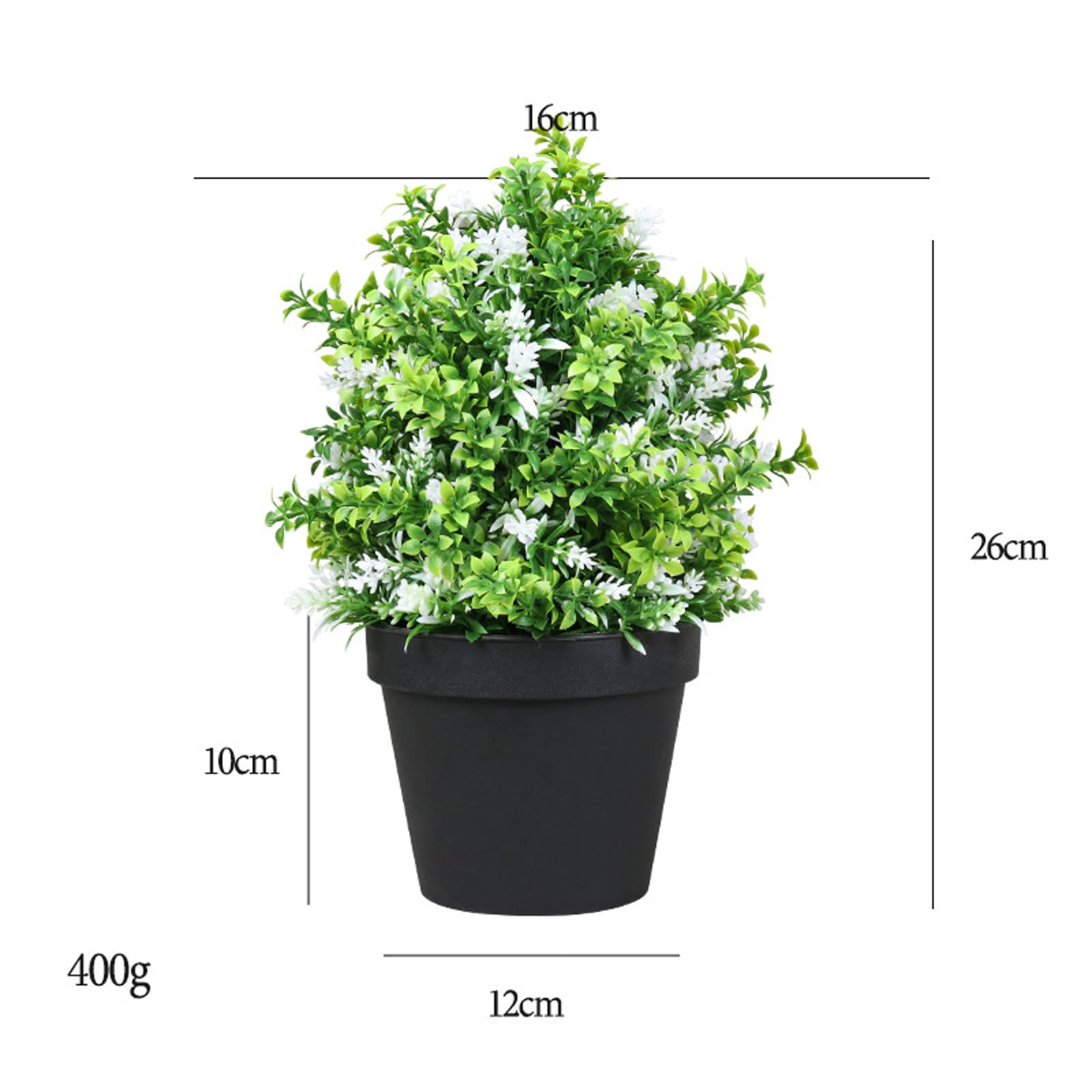 FELICIGG 2 Pack Artificial Plants in Pot, Faux Potted Greenery Plant for Indoor Decorations, Small Fake Plastic Plant for Home Office Garden Decoration,D+d