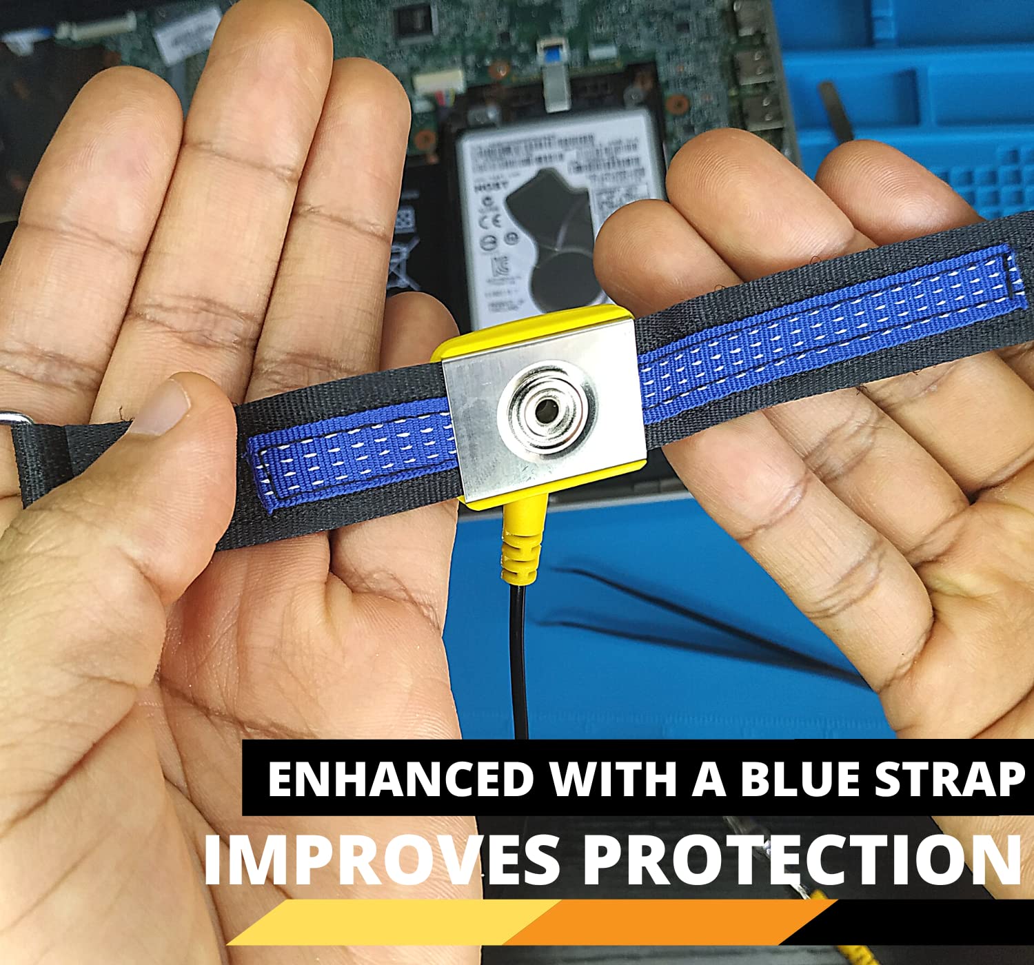 Safe ESD Anti Static Wrist Strap Band Long Earthing Wristband Grounding Bracelet for ESD Mat Computer PC Building Electronics Repair Ground wire cord with Metal Alligator Clip By DREMINOVA