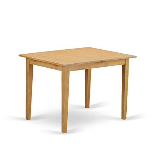 East West Furniture NOAN5-OAK-W 5 Piece Kitchen Table & Chairs Set Includes a Rectangle Dining Room Table with Butterfly Leaf and 4 Dining Chairs, 32x54 Inch, Oak
