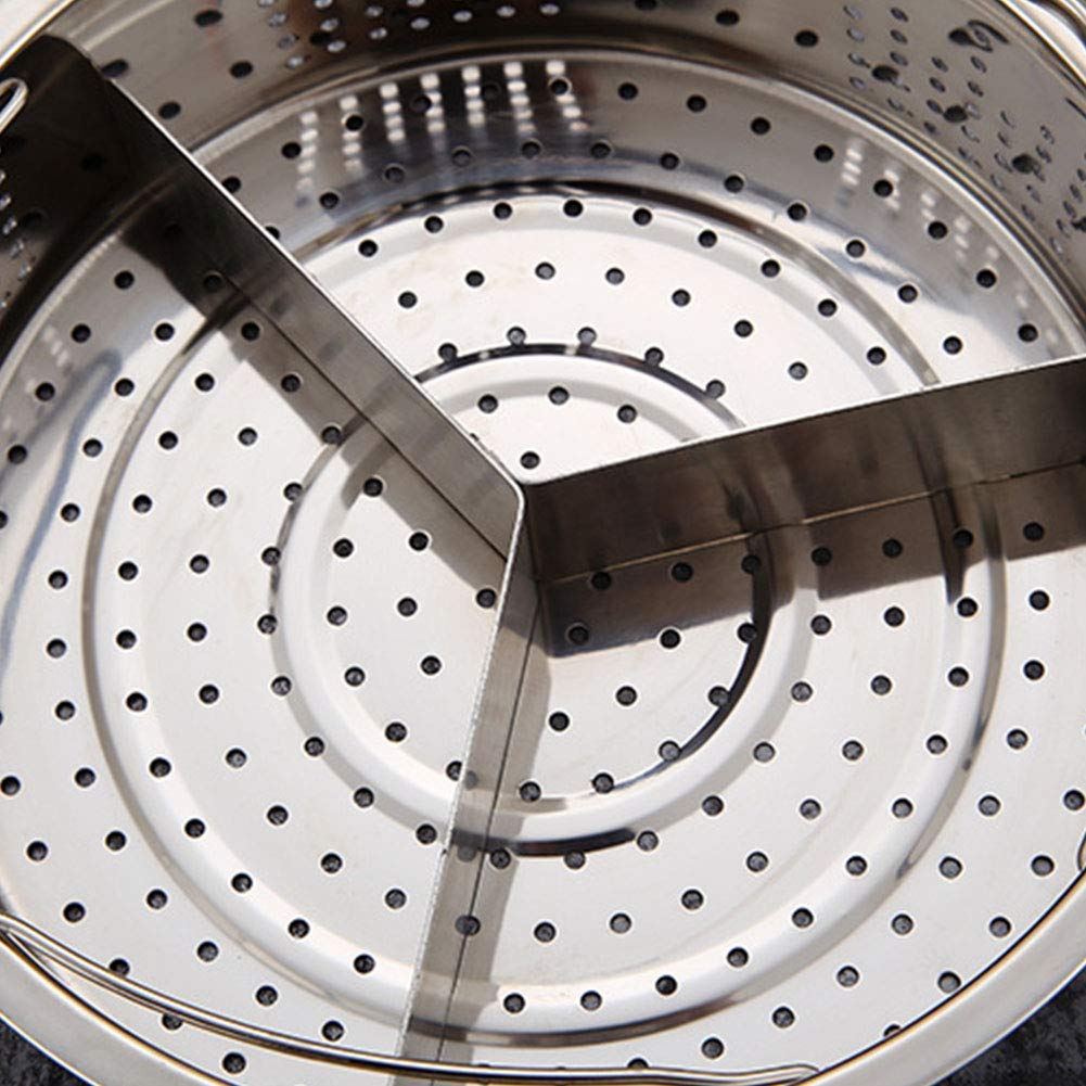 beiyoule Stainless Steel Steamer Basket Rack - Steamer Holder Trio Separator Set, Vegetables Steaming Stand for Pressure Cooking