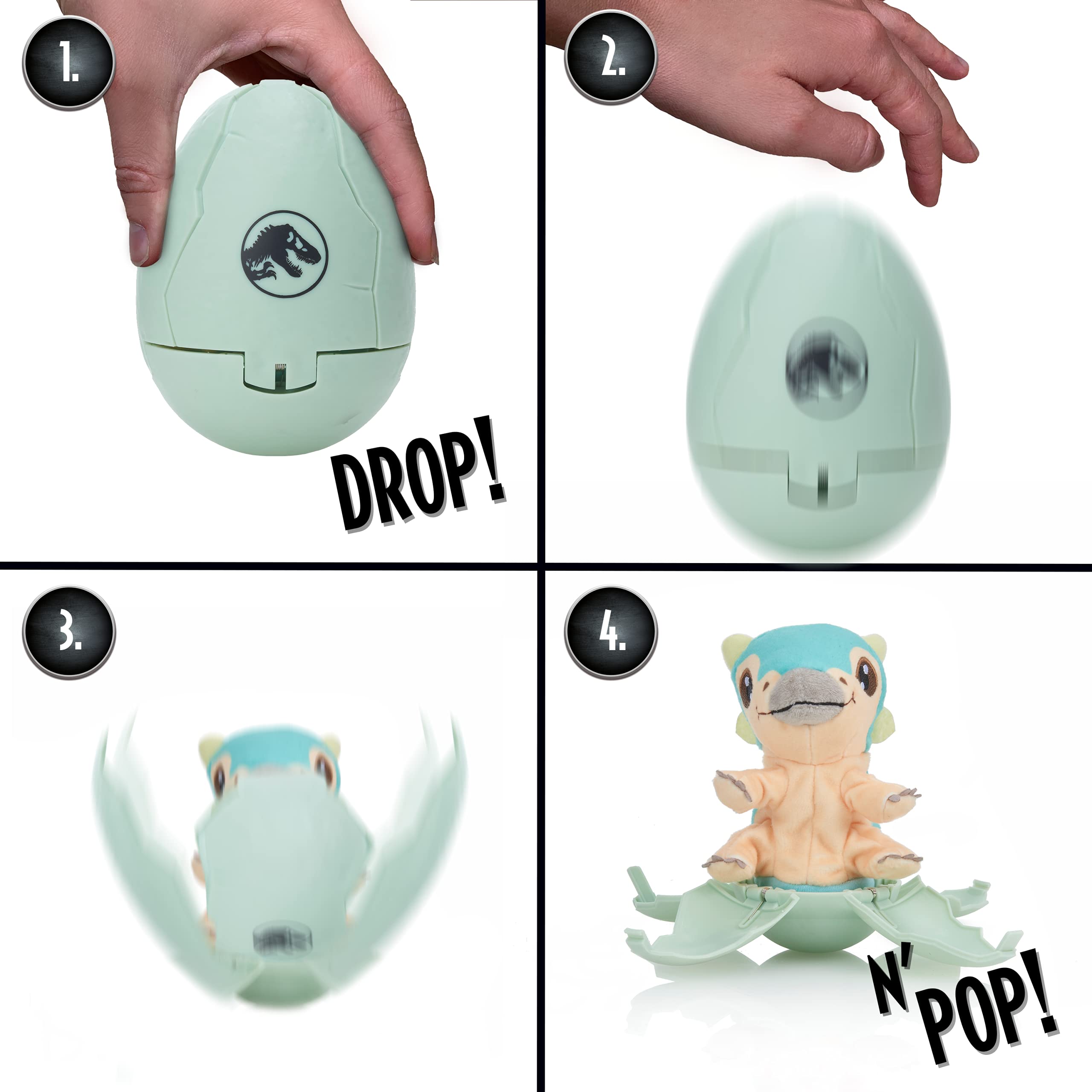 Wow! PODS Stuff Jurassic World Drop 'n Pop Dino - Bumpy | Dinosaur Egg with Pop-up Plush Toy | Official Fallen Kingdom Merchandise, Gifts and Toys for Boys and Girls, Aged 5+