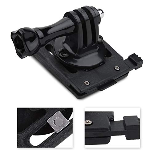Tbest Helmet Fixed Mount, 90 Degree Rotation, for Camcorders, Cameras, SJCAM, YI Camera etc, Nylon & Plastic, Black, Helmet Camera Mount