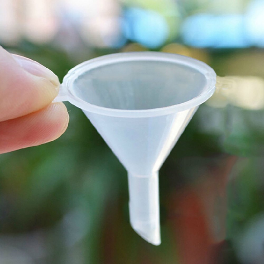 Bluelans 10pcs Small Clear Plastic Mini Funnels for Bottle Filling, Perfumes, Essential Oils, Science Laboratory Chemicals, Arts & Crafts Supplies Clear