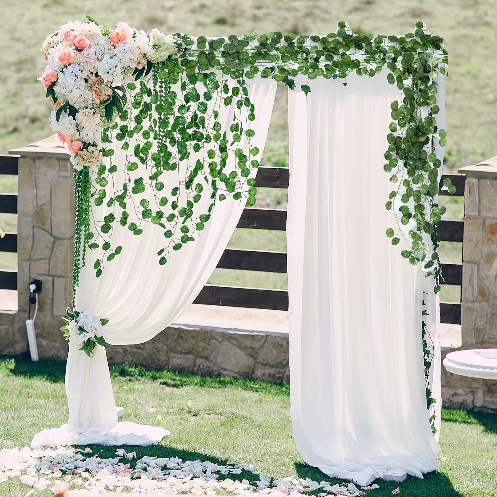 Whonline 10 Pack 69ft Artificial Ivy Garland Fake Vines with Greenery Begonia Leaf Hanging Plants for Bedroom Home Wedding Garden Decoration