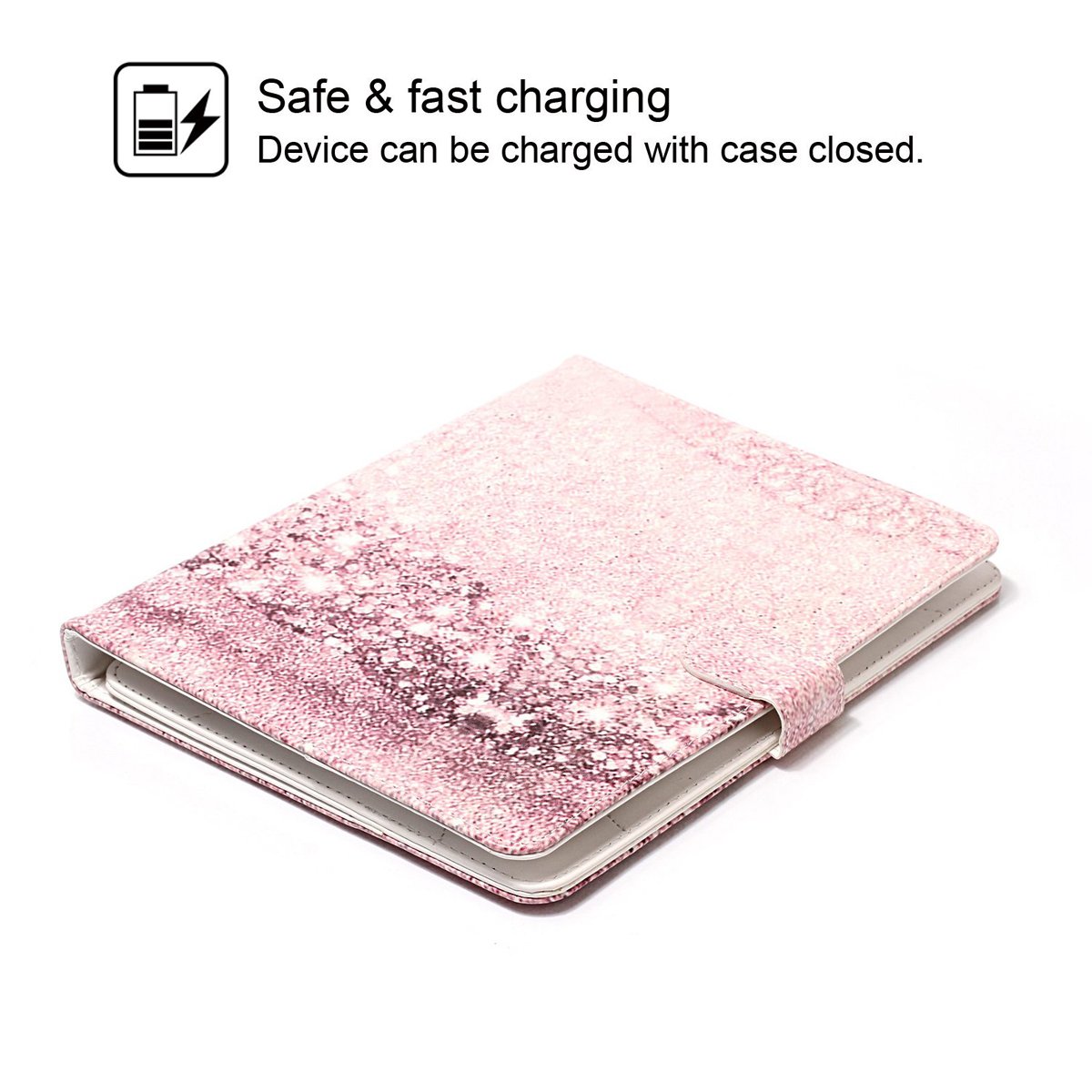 Universal 10" Case, Newshine Synthetic Leather Magnetic Closure [Cards/Money Slots] Flip Stand Wallet Protective Case for All Universal 10 inch Tablet, Bling