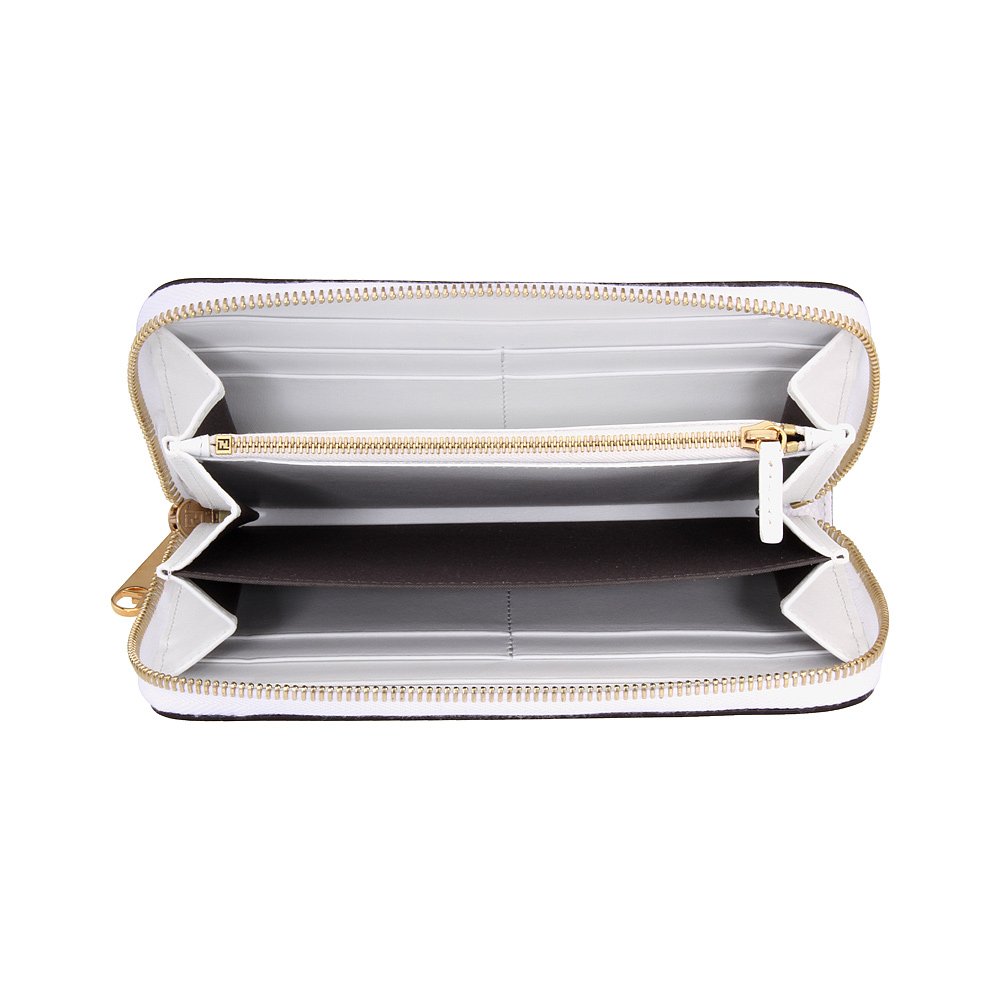 Fendi Zip-Around Ladies Large White Leather Wallet 8M0299A18BF11CB