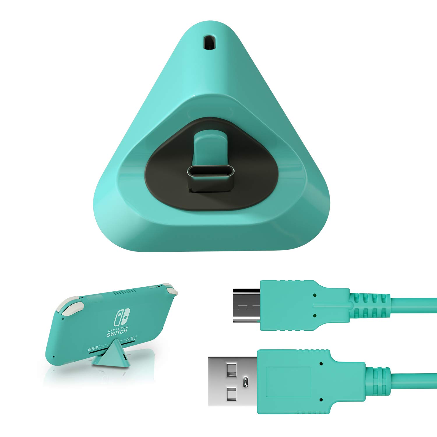 ECHZOVE Charging Dock for Nintendo Switch Lite,Charging Stand Station for Nintendo Switch with Type-C Port and USB C Charging Cable - Yellow