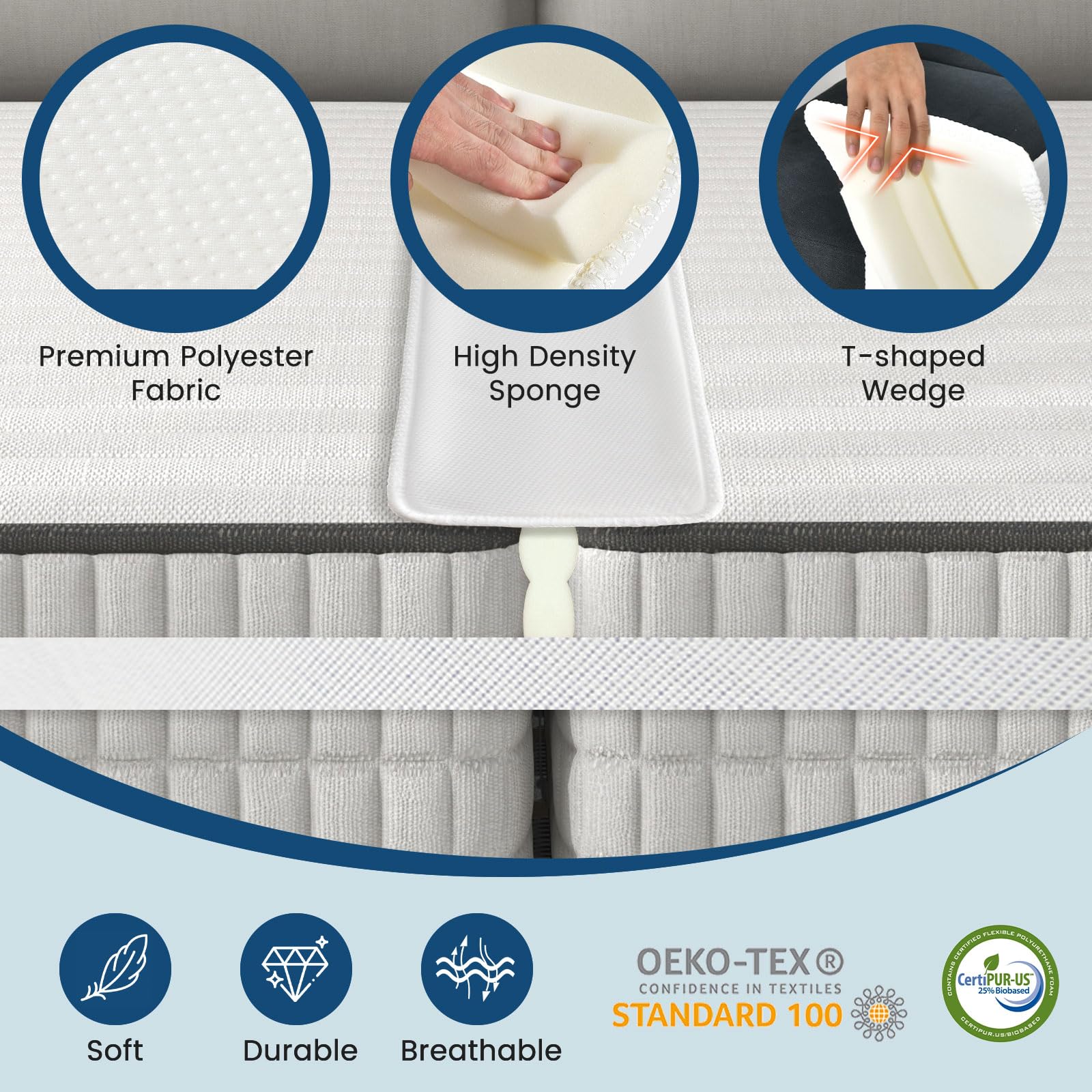 Giantex 10" Wide Bed Bridge Twin to King Converter Kit, Split King Gap Filler for Adjustable Bed, Twin Bed Connector King Maker, Mattress Connector with Strap for Guests Stayovers, Non-Slip Design