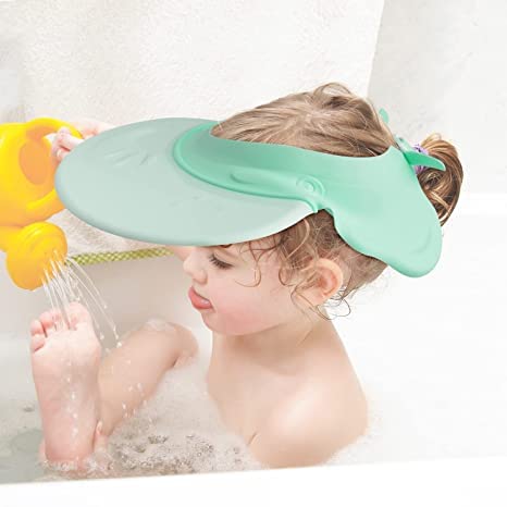 Baby Shower Cap,Adjustable Baby Shampoo Bath Visor Silicone Water Guard Hats for Kids, Avoid Water in Eyes Ears Nose