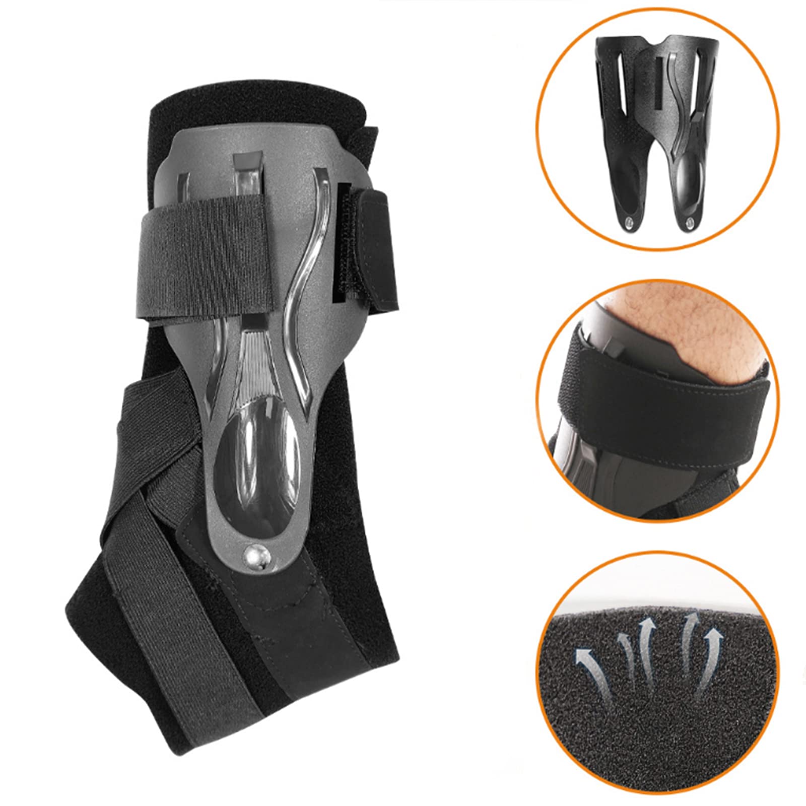 Ankle Brace Compression Ankle Stabilizer with Splint for Kids Adults, Adjustable Straps Ankle Support Brace Foot Protector Wrap for Arthritis Tendonitis Sprained Ankles Injury Prevention Recovery