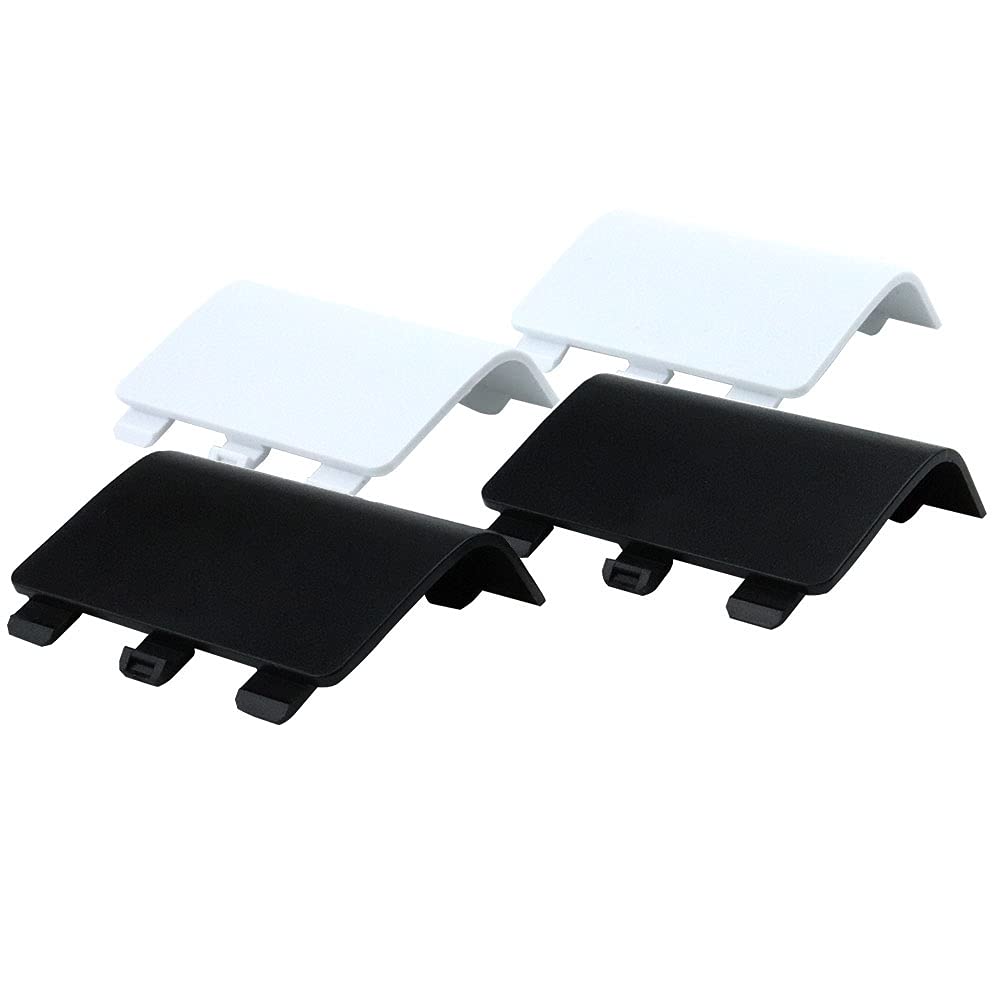 Aosai Replacement Battery Cover Door for Xbox Series X, Xbox Series S Controller, Battery Back Shell Repair Part Compatible with Xbox Core Controller (2 Black + 2 White)