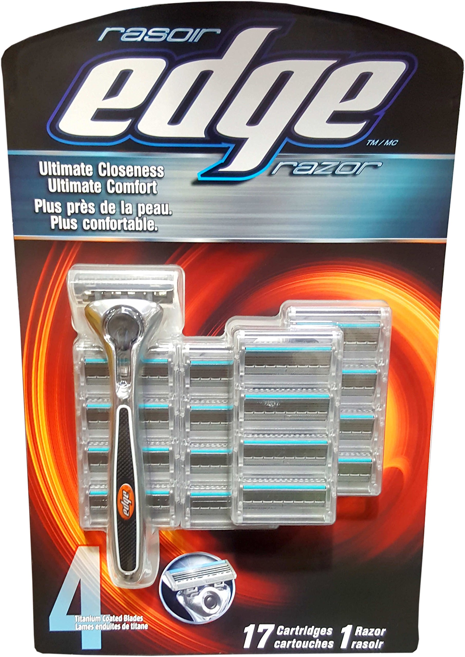 Edge 4-Titanium-Blade Razor with 17 Refills