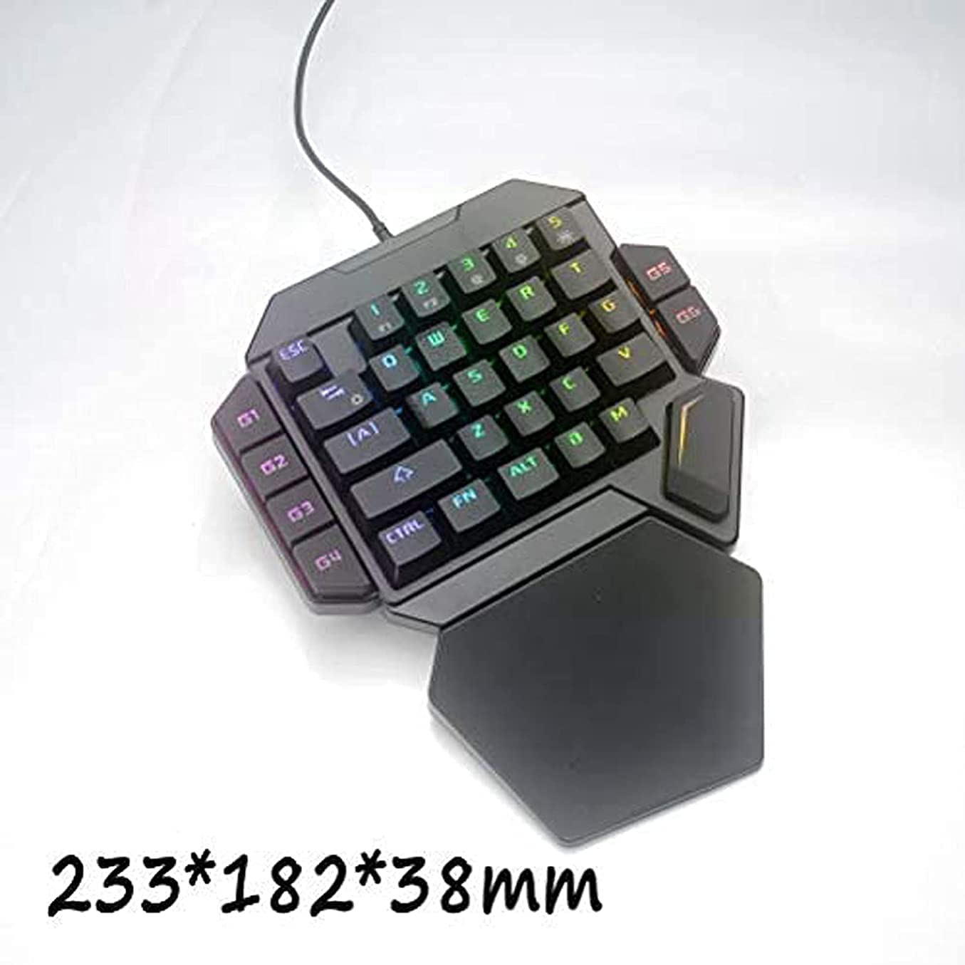 HYK One-Handed RGB Mechanical Feel Gaming Keyboard, Small Gaming Keyboard