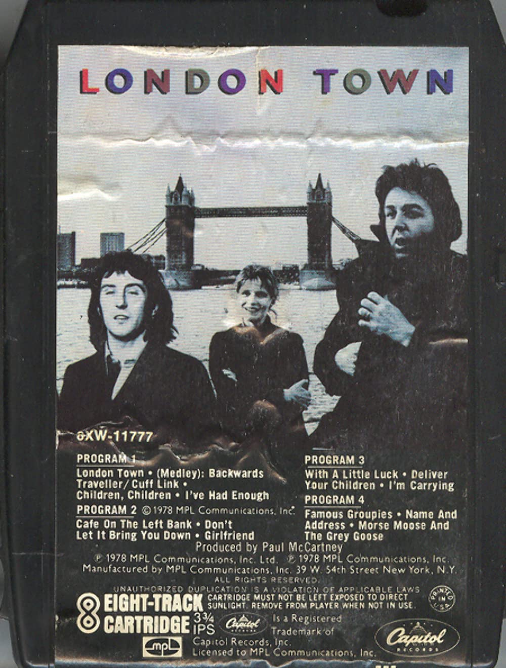 Wings: London Town -34978 8 Track Tape