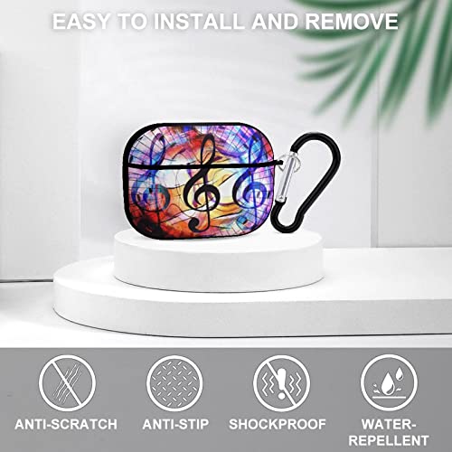 Dream Music Notes Airpods Pro Case Bluetooth Fashion Portable Shockproof and Anti-Scratch Headphone Charging Case Protective Case for Airpods Pro with Keychain Chain Gift Unisex