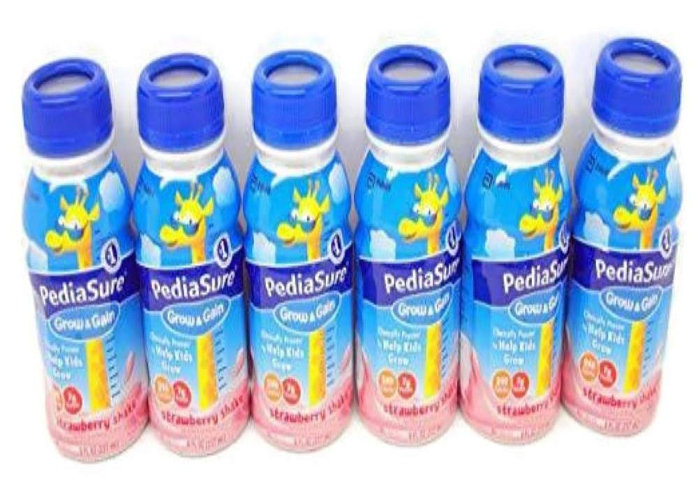 PediaSure Grow & Gain Strawberry Shakes 6 (8 Oz.) Bottles - Small Storage Space Friendly!