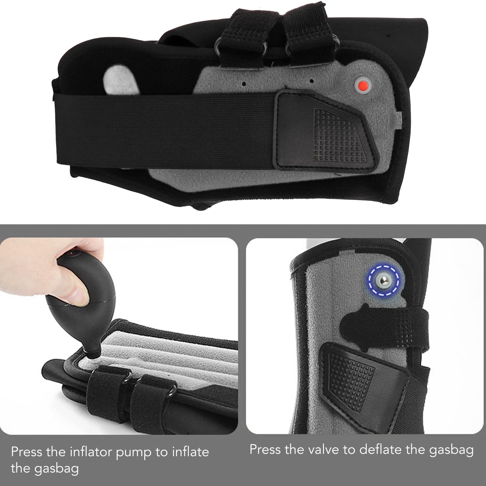 Ankle Stabilizer Brace, Correct Valgus Adjust Tightness Soft Fabric Sports Protection Gasbag Foot Brace for Foot Damage (M)