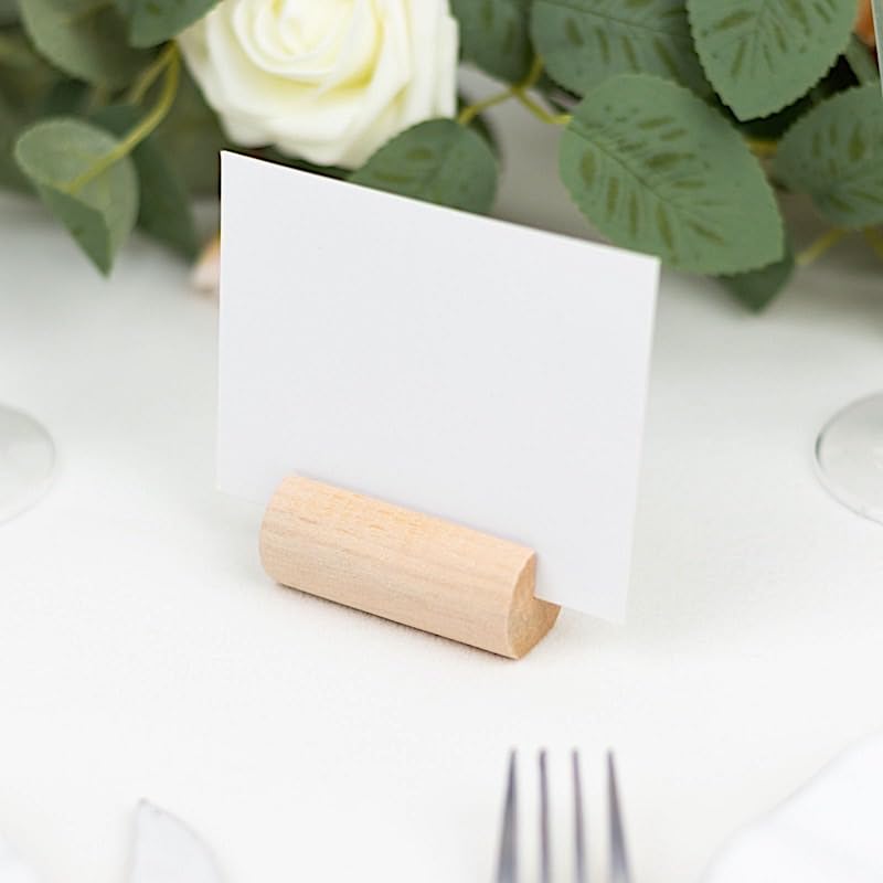 Balsa Circle 10 Natural 2 in Cylindrical Wood Table Number Sign Holders Place Card Stands Party Events Reception Decorations Supplies