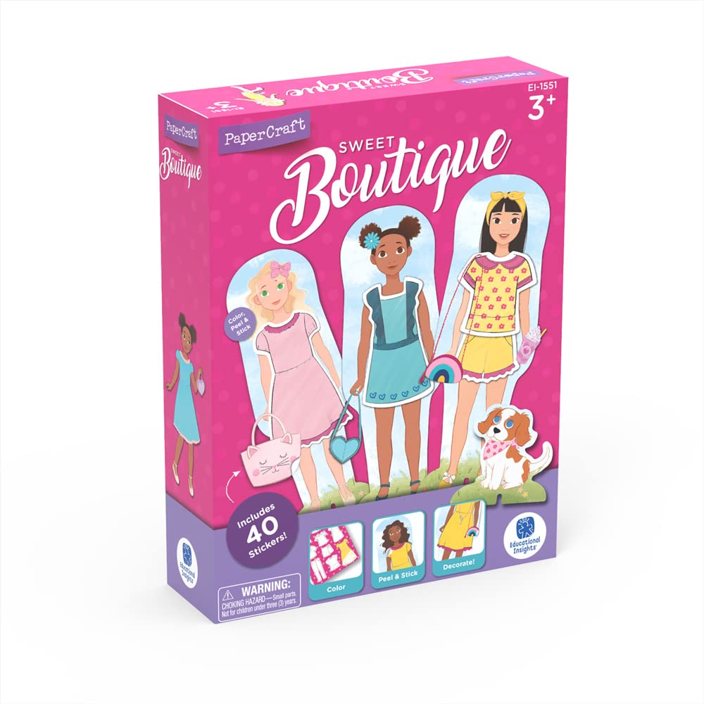 Educational Insights PaperCraft Sweet Boutique, Paper Dolls, Fashion Boutique Toy, Ages 3+