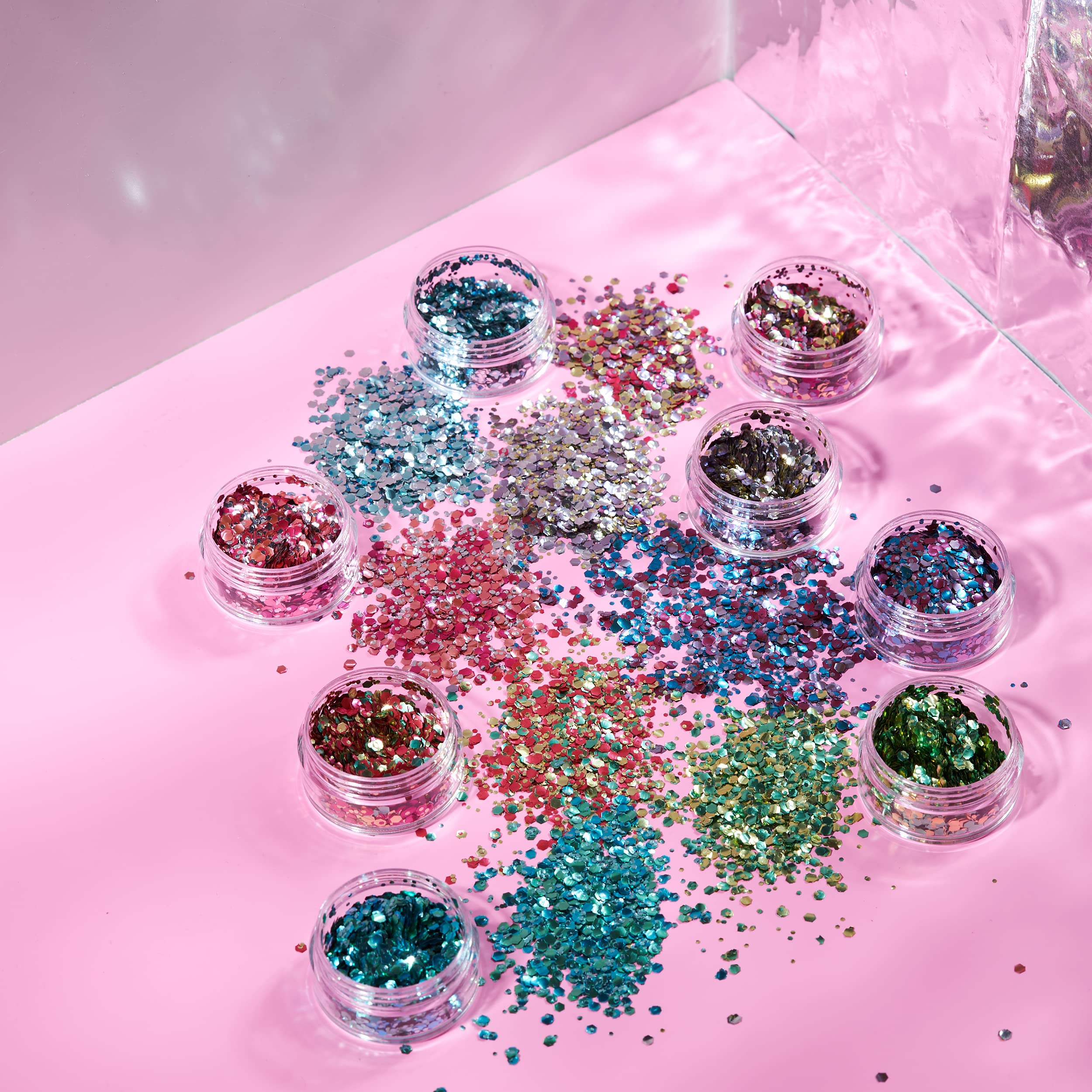Mystic Bio Biodegradable Eco Chunky Glitter by Moon Glitter - 100% Cosmetic Bio Glitter for Face, Body, Nails, Hair and Lips - 3g - Shamrock