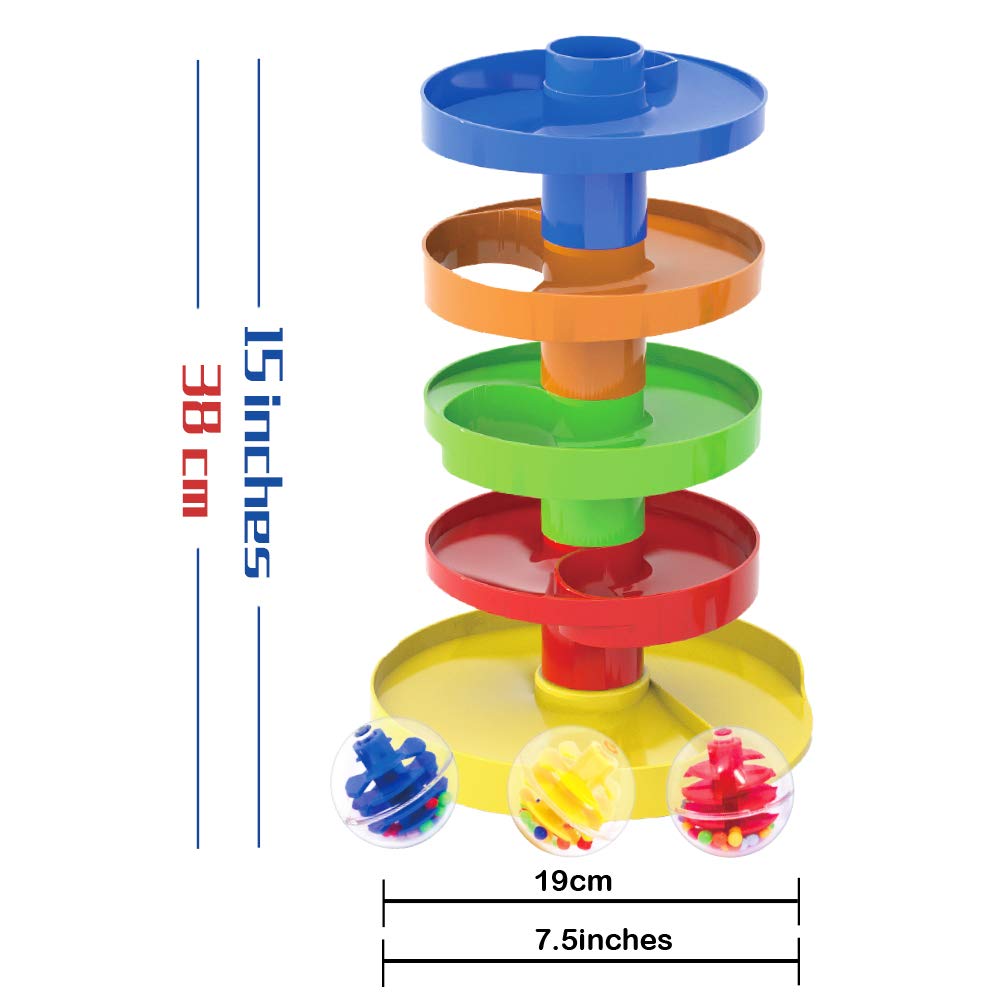 Single Ball Drop Toy for Kids - Spinning Swirl Ball Ramp Activity Play Toy Safe for 9 Months and up.