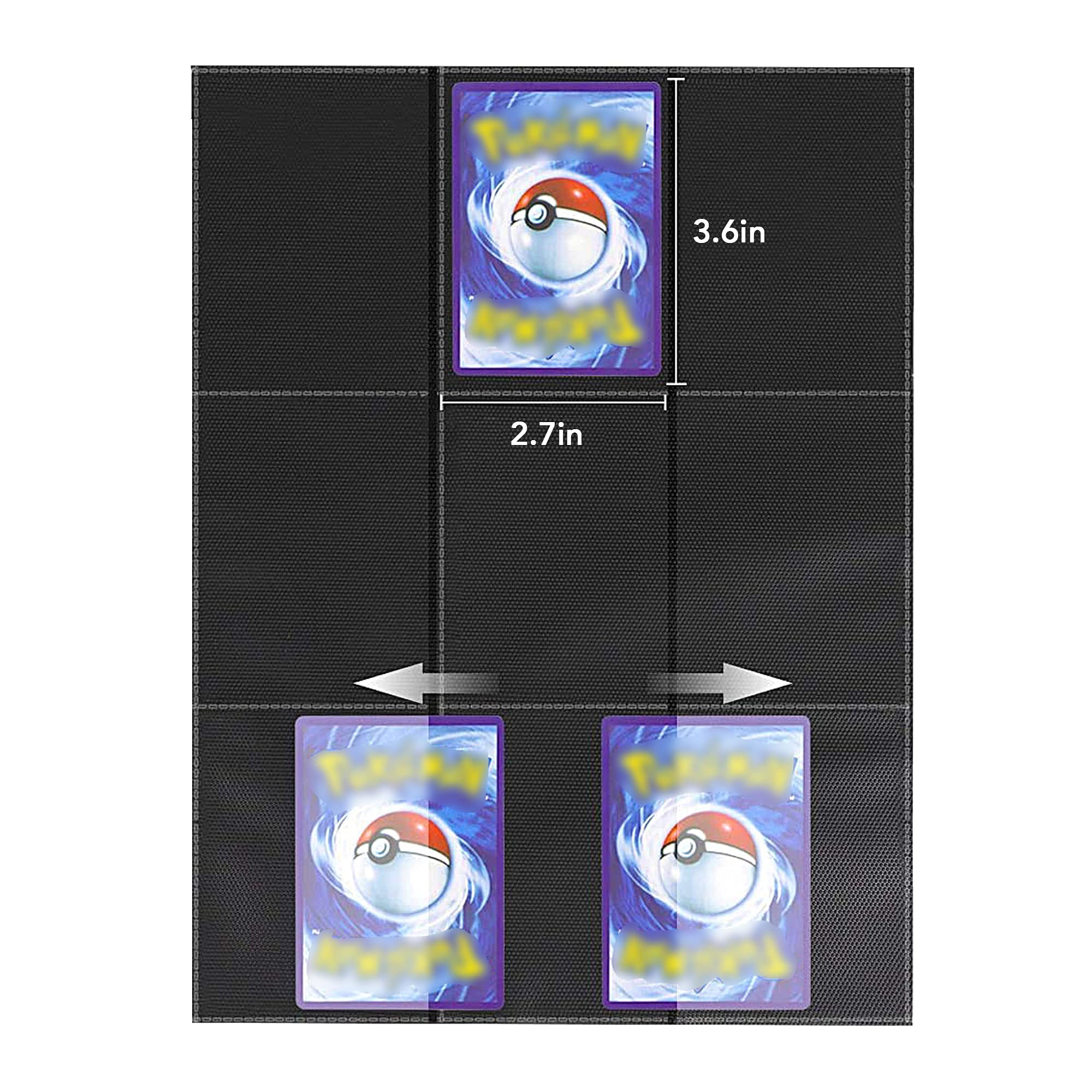 Anter Trading Binder Portfolio for Standard MTG PM Cards 9 Pocket Side Loading Perfect for Card Playset, Can hold 396 cards (Black)