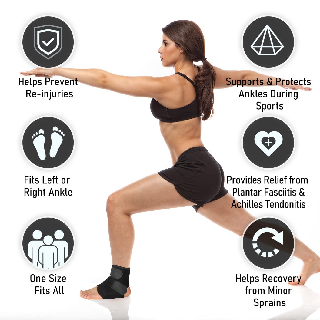 Ankle Support Brace, Adjustable Wrap for Running, Basketball, Injury Recovery, Sprain! Ankle Wrap for Men, Women, and Children