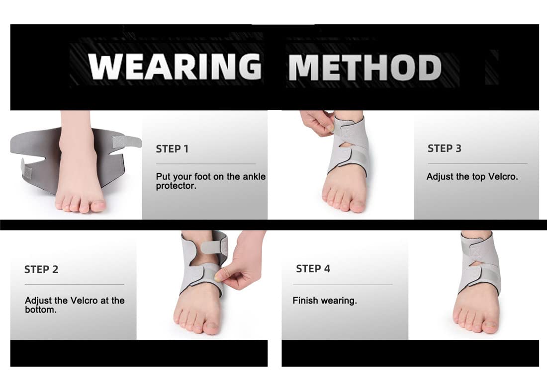 Ankle Support Brace Sleeves, 1 Pair Comfortable Ankle Brace Stabilizers with Adjustable Wraps, Breathable Ankle Bandages Protectors Guards for Sports, Joint Pain Relief, Injury Recovery (Black, L)