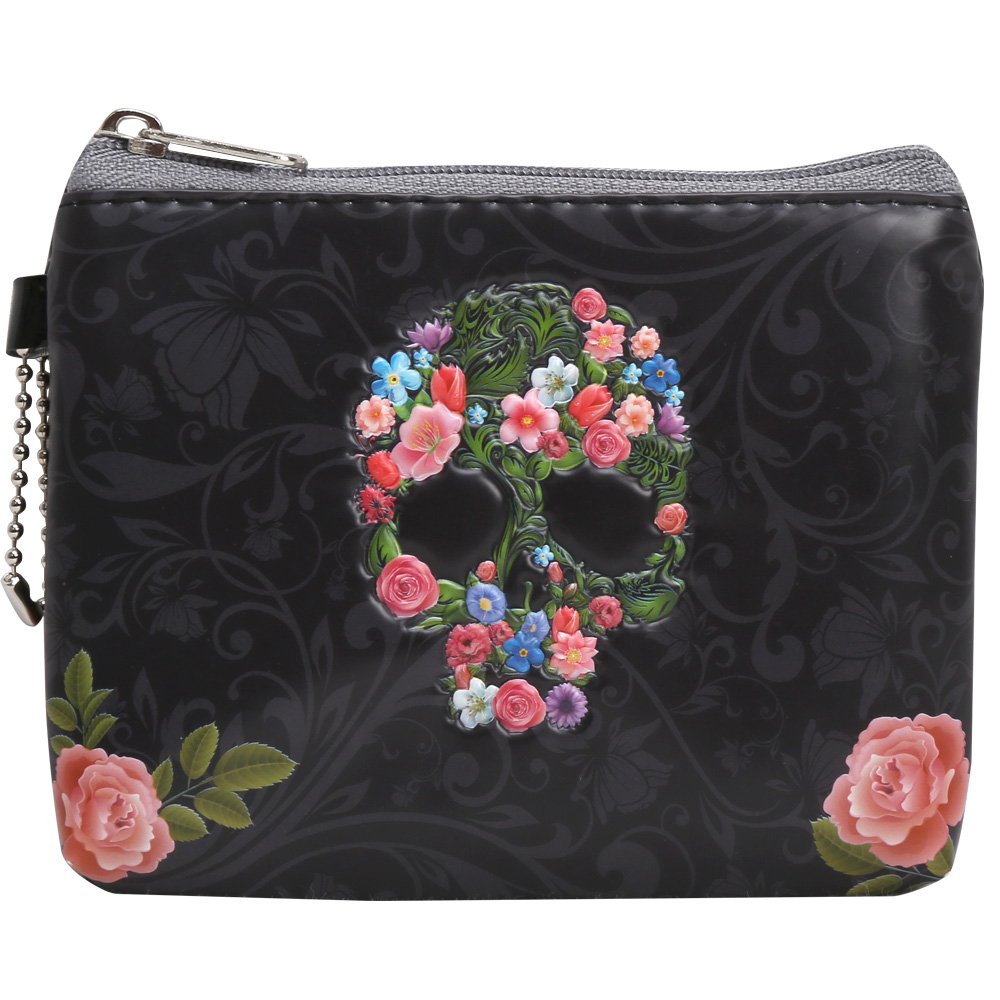 Coolrunner 3D Skull Series zipper coin purse small wallets mini change purse (Purse)