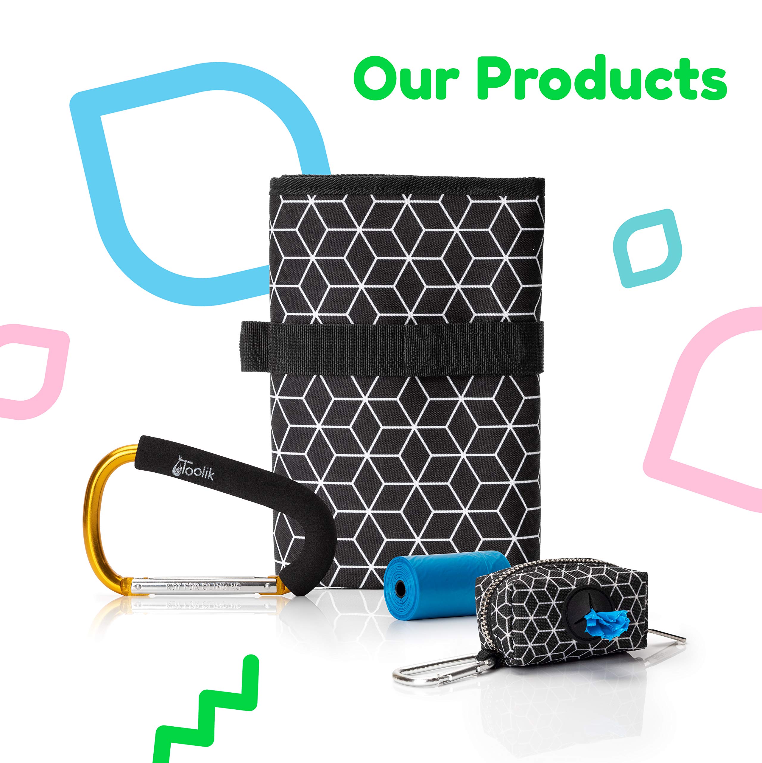 Toolik Diaper Bag Dispenser Refills Disposable Unscented Waste Bags (8 Rolls - 120 bags)