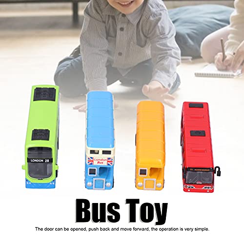 AOZU Kids Bus Model, Safe Materials Cartoon Graffiti Spray Paint Bus Toy Set for Kids((Group C Bus Set 4 Piece Set))