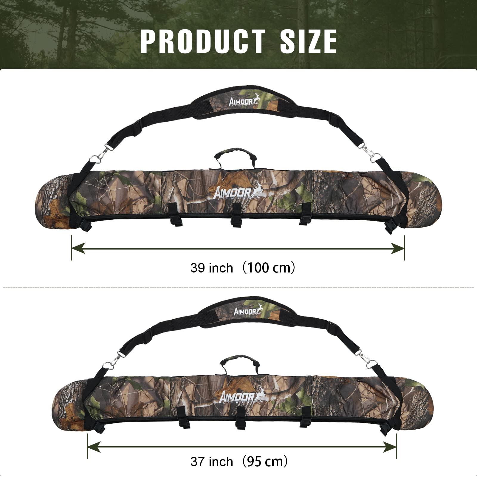 Aimdorarchery Bow Sling Bow Carrying Sling - Compound Bow Hunting Carrying Sling Fast Movement 2 Carrying Modes Switchable Adjustable Shoulder Strap Camouflage
