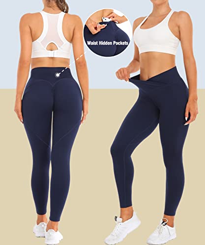 AIMILIA Women's High Waisted Butt Lifting Leggings Ruched Butt Seamless Booty Yoga Pants Tummy Control Sport Tights