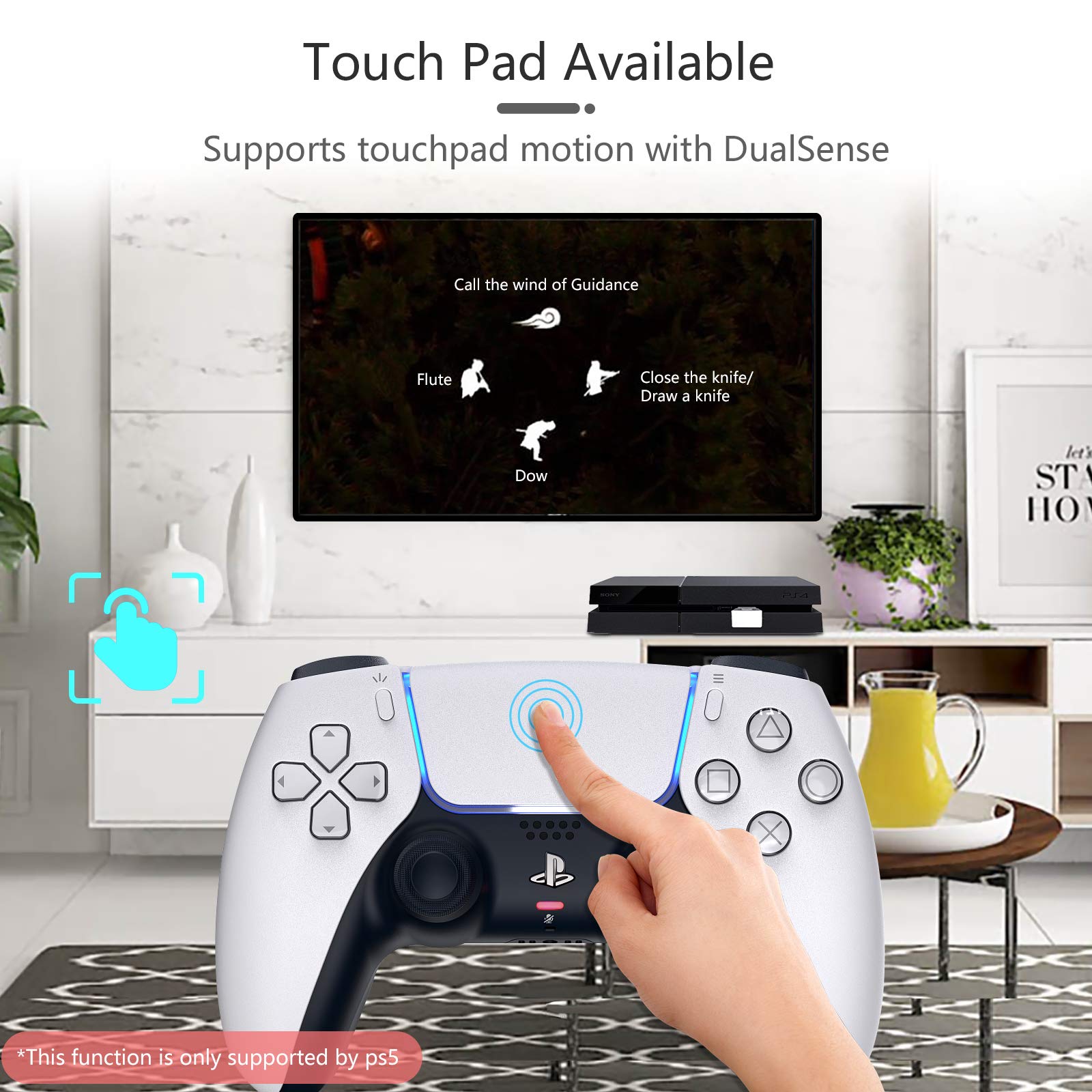 AKNES Wireless Bluetooth Controller Adapter, Converter for Nintendo Switch, PC Windows, PS4/PS3,PS Classic. Support PS5 DualSense Controller, Xbox One S Controller Wired Connection.