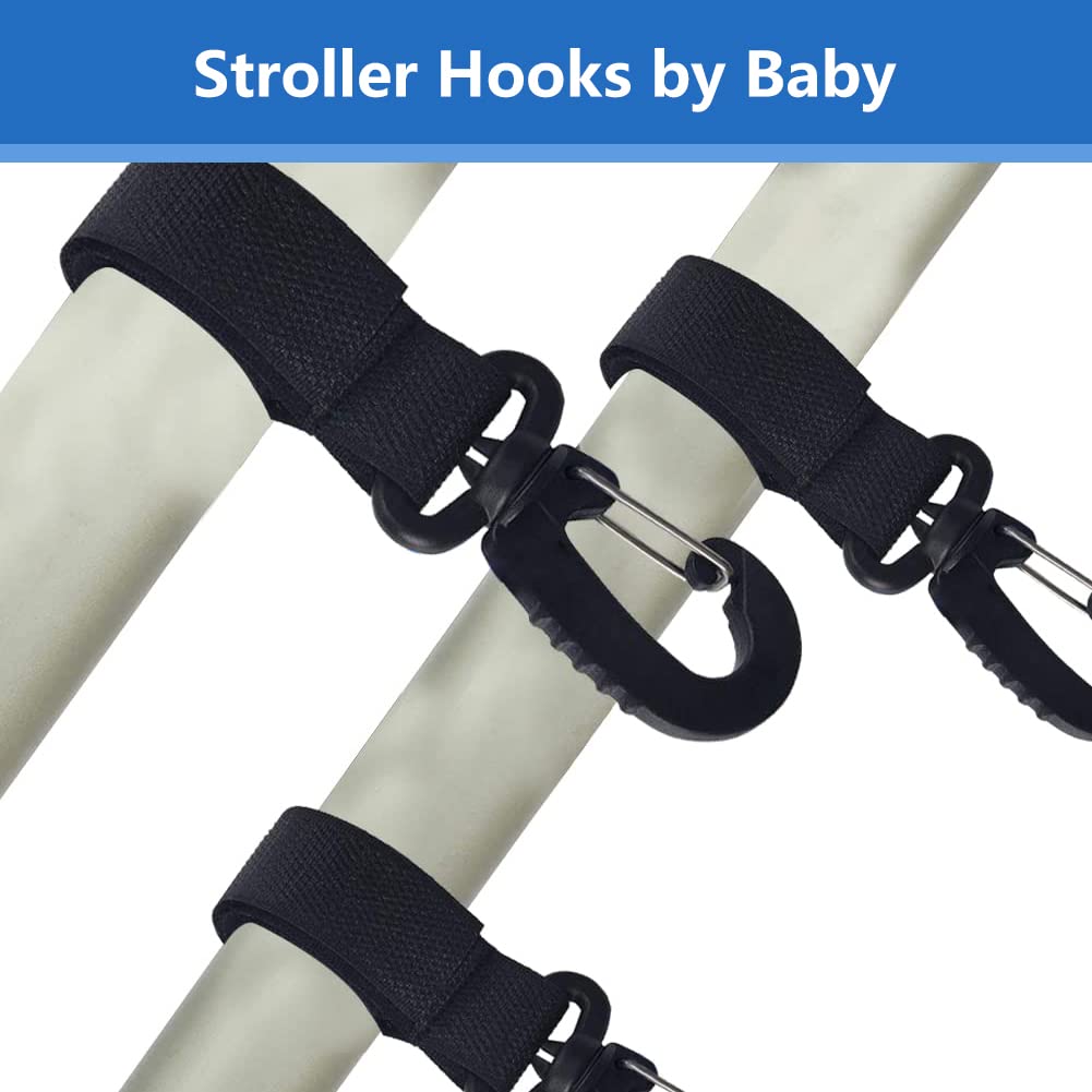 Baby Stroller Hooks, Stroller Hooks for Hanging Diaper Bags, 360° Rotatable Multipurpose Hooks for Grocery Shopping Bags, Easy to Attach Stroller Clips for Bags, 2PCS